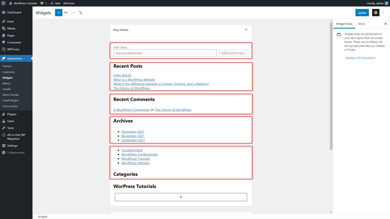 How to Use the WordPress Widgets on Your Site - ZETTAHOST.com