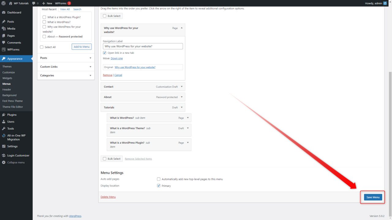 How to Make WordPress Menu Open in New Tab - ZETTAHOST.com