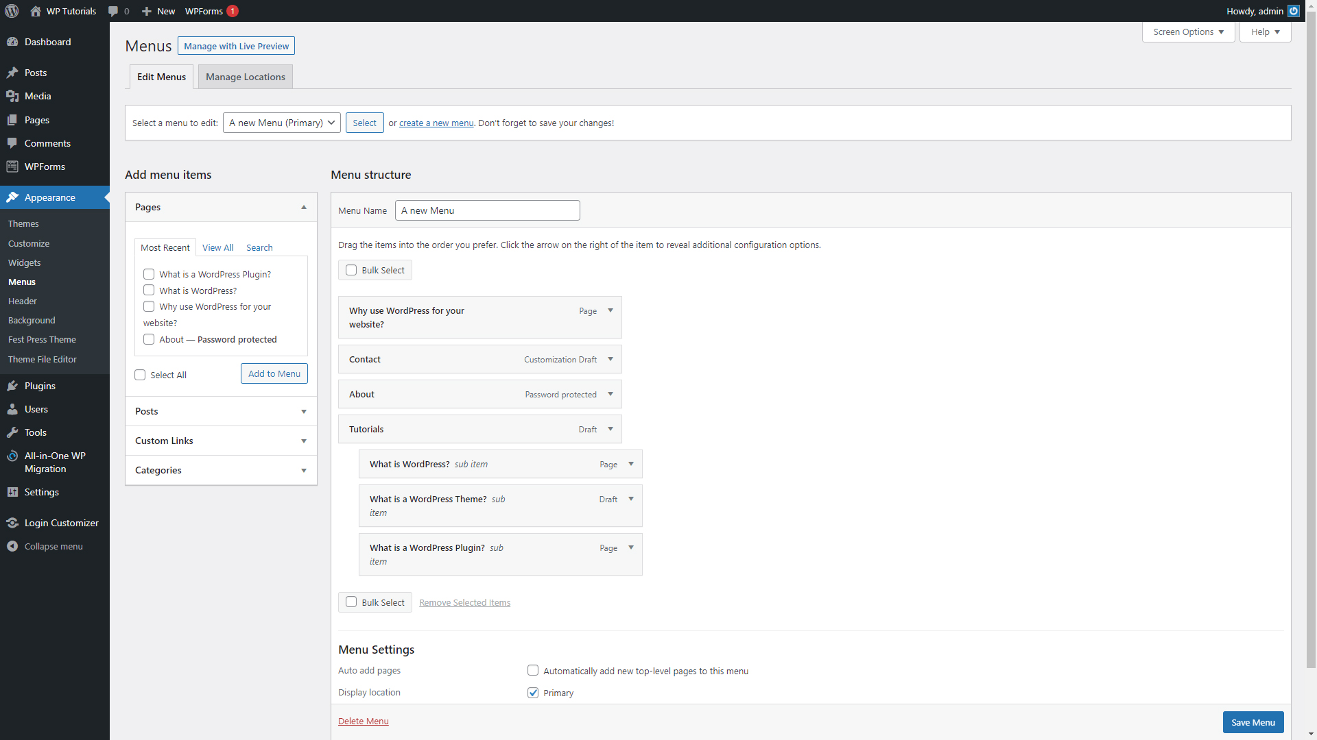 How To Make WordPress Menu Open In New Tab ZETTAHOST